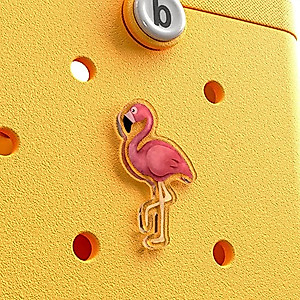 BOGGbeans Beach Charms for Bogg Bag, Simply Southern Totes, and Similar Styles. Acrylic 3" Beach Charm Accessories for Beach Totes (Flamingo)