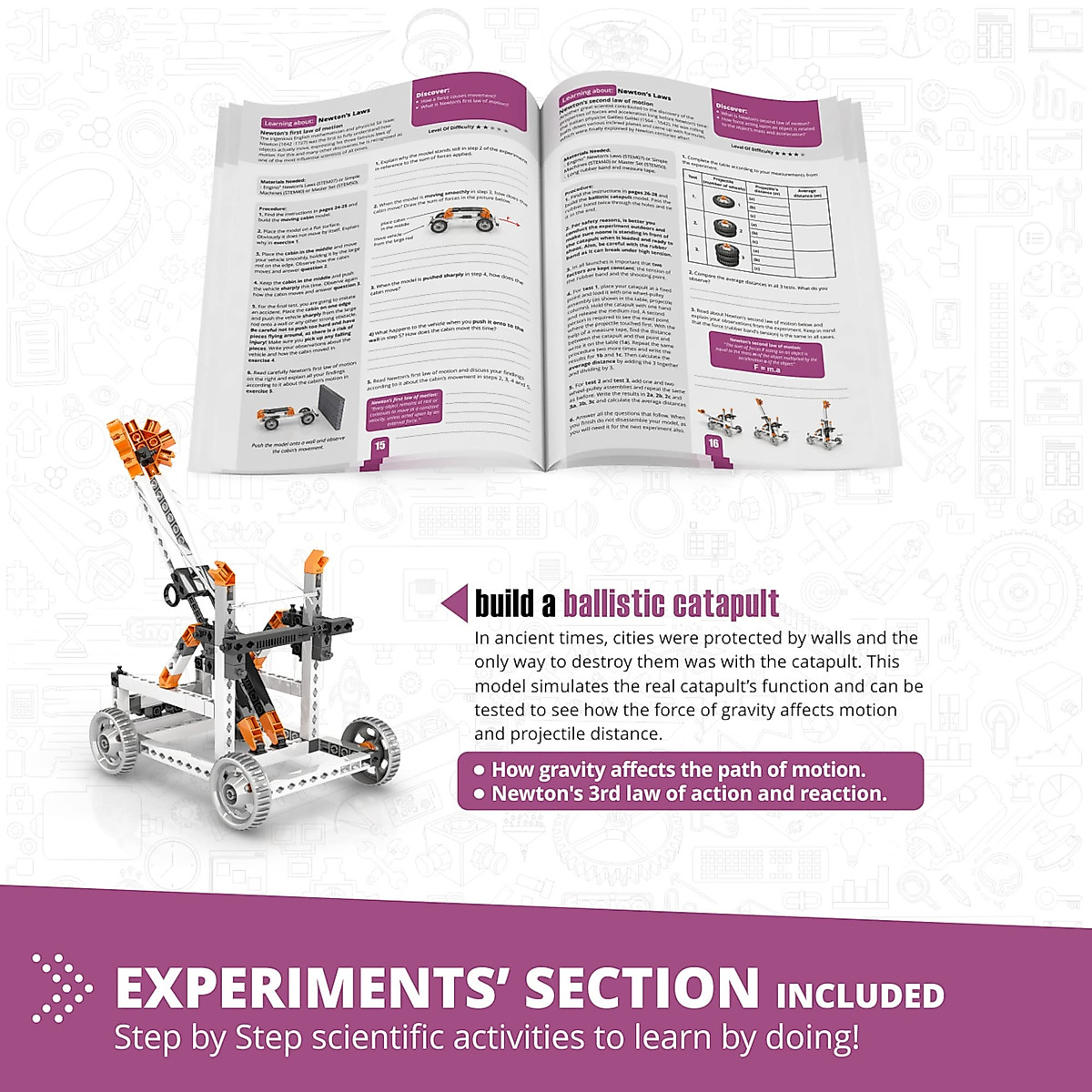 Engino- STEM Toys, Construction Toys for Kids 9+, Newton's Laws Inertia, Kinetic & Potential Energy, Educational Toys, STEM Kits, Gifts for Boys & Girls (8 Model Options)