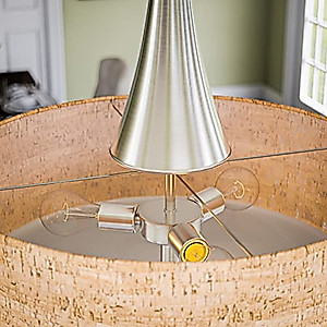 Kenroy Home 93013BS Bulletin 3-Light Pendant, Brushed Steel