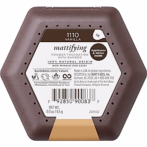 Burt’s Bees 100% Natural Origin Mattifying Powder Foundation, Vanilla, 0.3 Ounce, Packaging May Vary