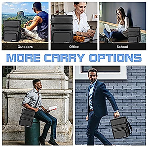 INSMEER 3 Compartments Lunch Box, 20L Large Lunch Box for men Insulated Lunch Bag with Sturdy Bottom/Shoulder Strap/Waterproof Zipper, Lunch box For Work/Office/Driver/Beach/Picnic (Black)