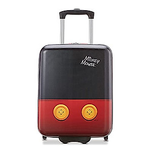American Tourister x Disney Roll Aboard Hardside Carry-On and Underseat Luggage Set with Spinner Wheels and Organizing Pockets, Mickey Mouse (2 Pack)