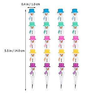 TOYANDONA 20Pcs Christmas Snowman Pencils, Non Sharpening Stackable Snowman Pencils Christmas Stackable Pencils for Kids Christmas Party Favors Stocking Stuffers Classroom Rewards Prizes