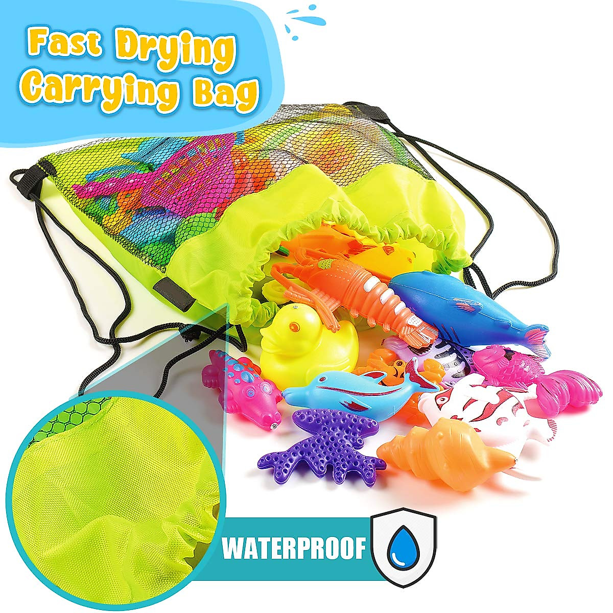 Goody King Magnetic Fishing Game Pool Toys for Kids - Outdoor Indoor Carnival Party Water Bath Toy for Toddlers 1-3 4 5 6 Years Old 2 Players Gift (Medium)