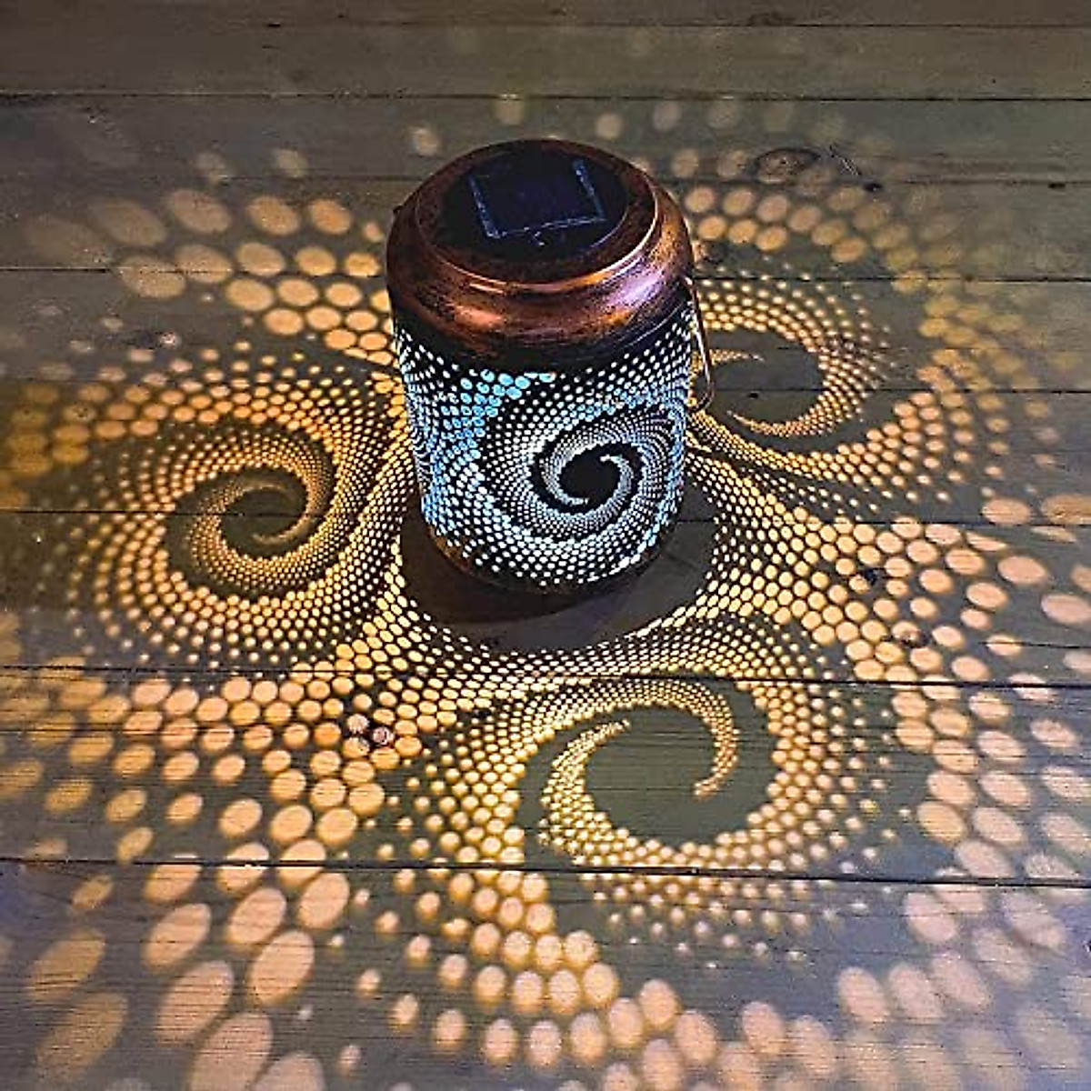 Solar Lanterns Outdoor Hanging Lantern Light, Cool Blue & Dragonfly Set (2 Pack)