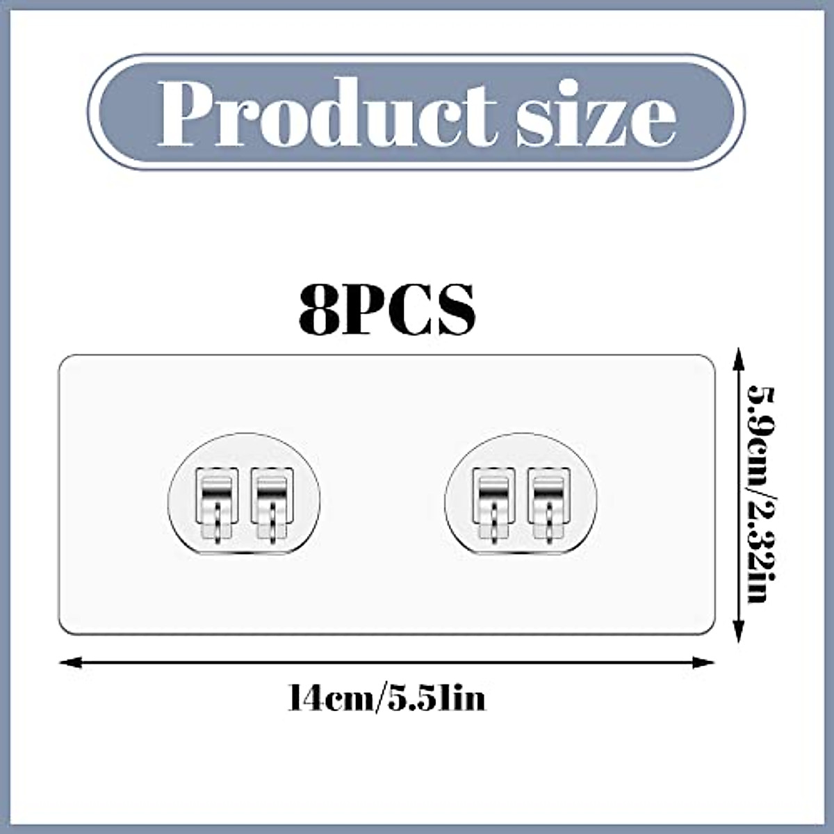 8 Pcs Shower Caddy Adhesive Replacement, Adhesive Shower Hooks Strong Adhesive Wall Hooks Waterproof Adhesive Hooks for Shower Caddy, No Drilling