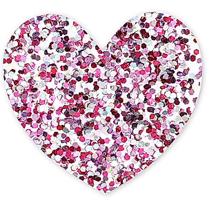 200-Pack 1.5-Inch Holographic Glitter Heart Stickers, Adhesive Sparkle Decals, Envelope Seal Stickers for Wedding, Birthday, and Graduation Invitations, Crafting Supplies (Hot Pink)