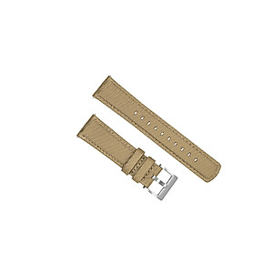 BARTON WATCH BANDS 20mm Khaki Tan Sailcloth Quick Release Premium Nylon Weave