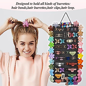 JOYMOMO Hanging Hair Claw Clips Organizer, 10 Layer Hair Accessories Display Holder, Claw Clip Storage Organizer for Women Girl, Claw Clips Holder for Wall (Dark Gray)