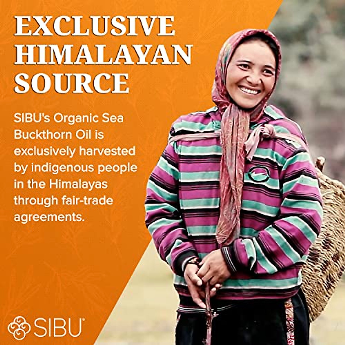 sibu Omega-7 Softgels, Premium Organic Himalayan Sea Buckthorn Oil (60ct, 30 Day Supply) – Supplement for Healthy Skin, Hair, Nails and Dryness