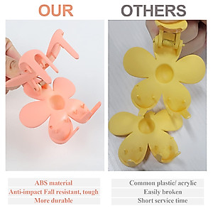 Flower Claw Clip 7 PCS Claw Clips, Hair Clips For Women Non Slip, Claw Clips for Thick Hair Women Girls Gifts, 7 Colors