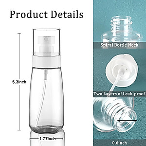 Cosywell Fine Mist Spray Bottle TSA Approved 3.4oz 100ml 3 Pack Empty Cosmetic Refillable Travel Containers Plastic Spray Bottle for Perfume Essential Oils Toners Rose Water Cosmetics (3Clear)