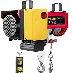 VEVOR Electric Hoist, 1320LBS Electric Winch, Steel Electric Lift, 110V Electric Hoist with Wireless Remote Control