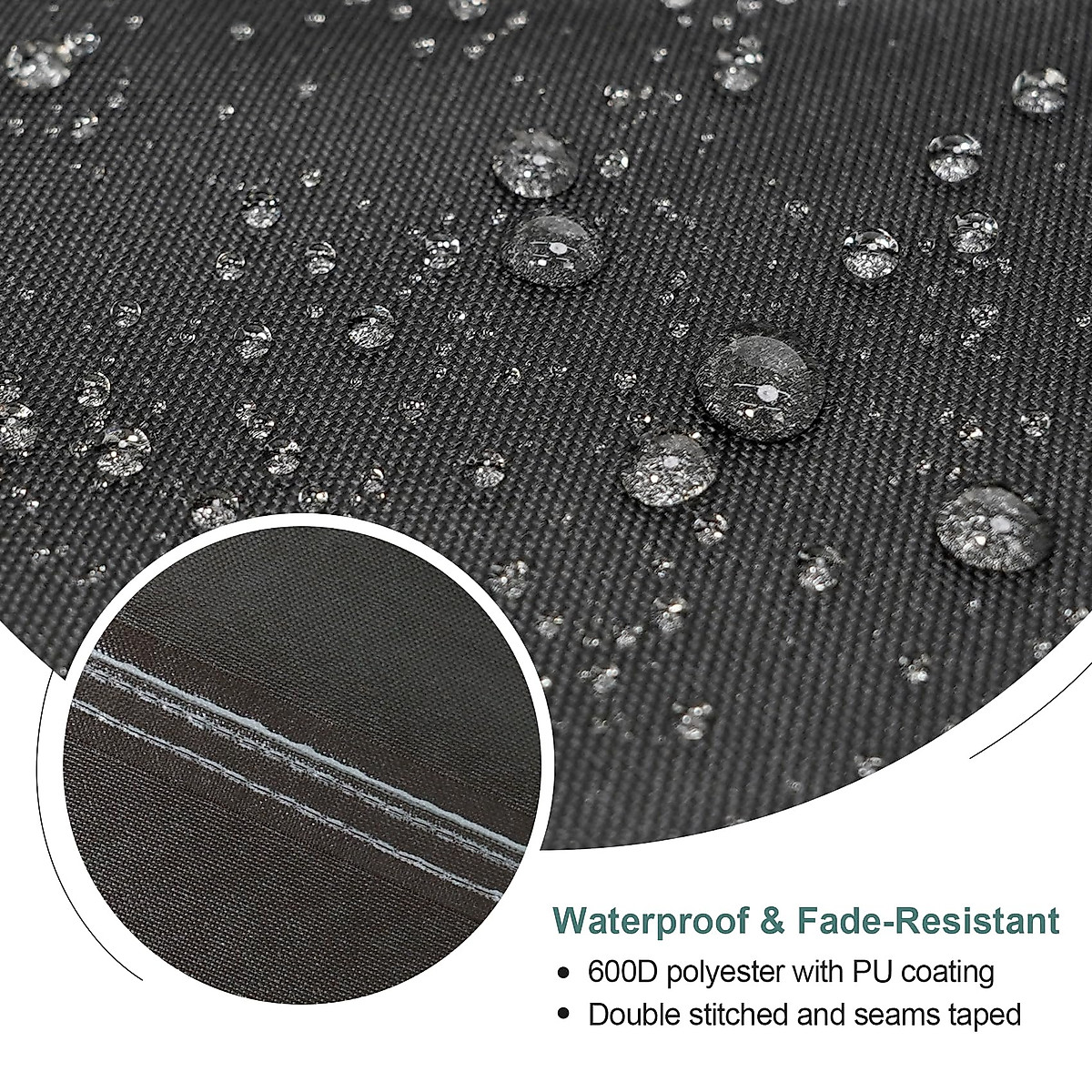 STEECA Patio Deck Box Cover Waterproof Outdoor Rectangular Storage Bench Cover 52L x 28W x 26H inch, Black