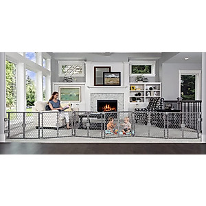 Regalo Plastic 192-Inch Super Wide Adjustable Baby Gate and Play Yard, 2-In-1, Bonus Kit, Includes 4 Pack of Wall Mounts