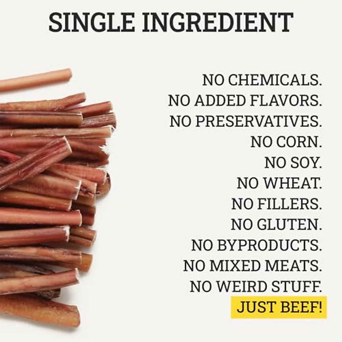 Sancho & Lola's 6-Inch Jumbo Bully Sticks for Dogs 5-Count - Grass-Fed Free-Range Grain-Free Beef Pizzle Dog Chews