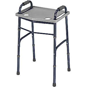 DMI Walker Tray With Cup Holders, Walker Tray For Folding Walkers, Gray