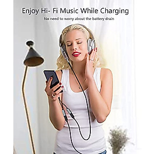 LecLooc USB C Splitter, Dual USB C Headphone and Charger Adapter with 60W Fast Charge Fit with Pixel 7 6 Pro 5 4XL 3 2XL,Galaxy S23 S22 Ultra S21 S20 Ultra/S21,Note 20/10 Ultra,iPad/MacBook Pro