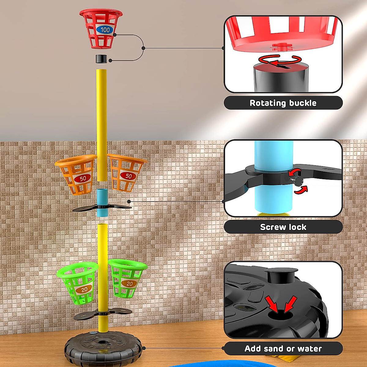 Bean bag toss game for kids and adults,Kids sport toys Basket tower toss across game, Indoor Outdoor Backyard Play Toys Games for Kids Adults Family,Kids gifts toys for 3 4 5 6 7 8 year old boys girls