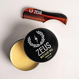 ZEUS Mustache Wax - Natural Shine, Moisturizing, Conditioning & Styling Mustache Wax, Light-Medium Hold – MADE IN USA