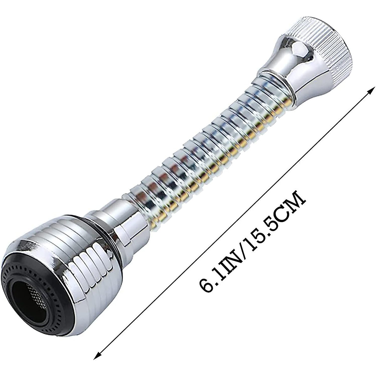 Silver Stainless Steel Faucet Sprayer Extension, Faucet Extension Tube, 360 Degree Rotation Faucet Extender,Sink Tap Extension Tube,Water Saving for Sink Tap Kitchen Bathroom Accessories Faucet Parts