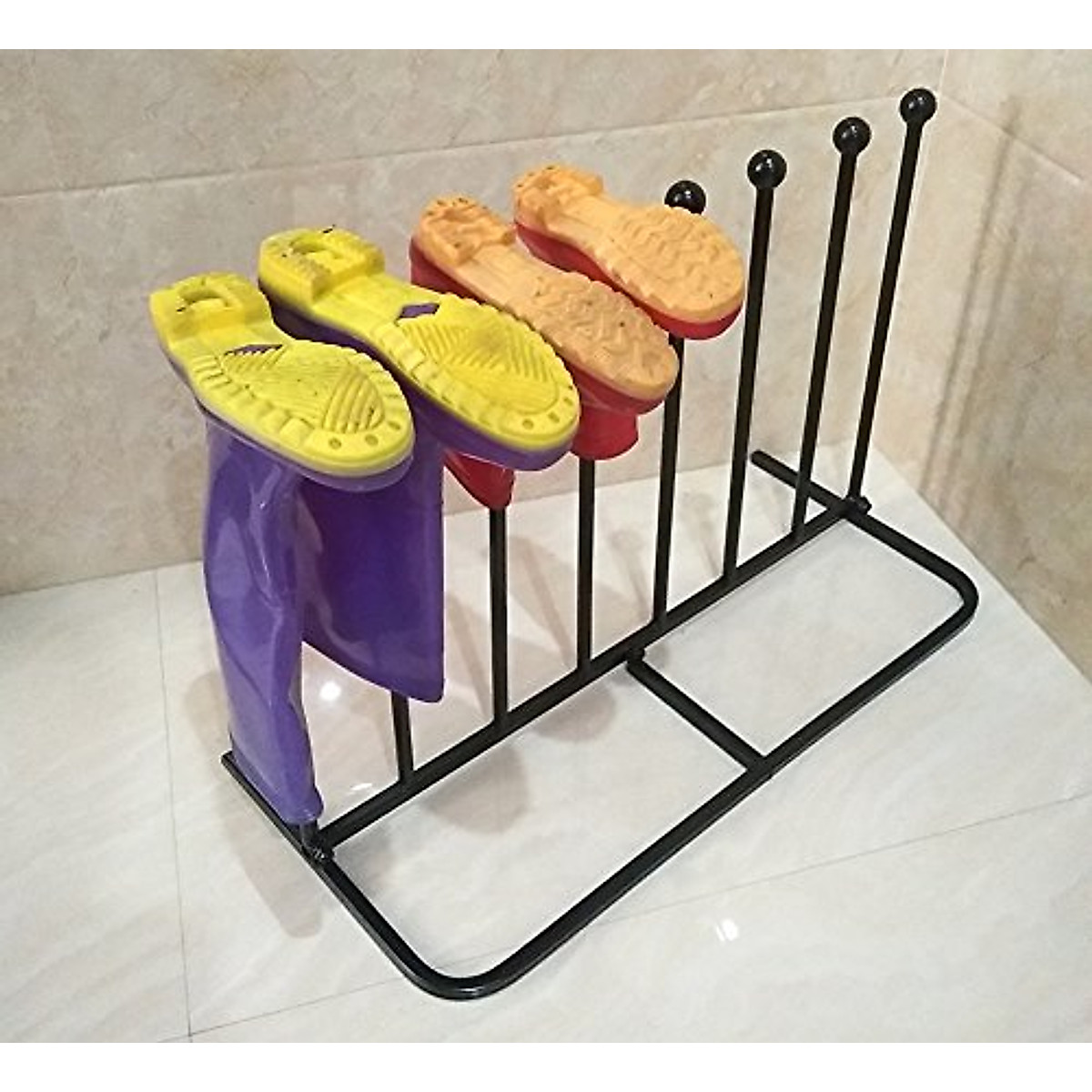 Boot Rack Sturdy, Perfect for Storing & Drying. Compact Size Allows for Limited Space and Portable Storage of Your Boots .Boot Rack Free Standing Organizer, Simple Assemble.