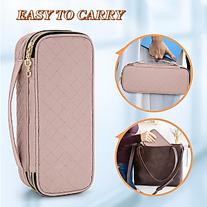 Damero Double Layer Stethoscope Case Compatible with 3M Littmann/ADC/Omron Stethoscope, Stethoscope Carrying Case Travel Bag for Nurse Accessories, Misty Rose