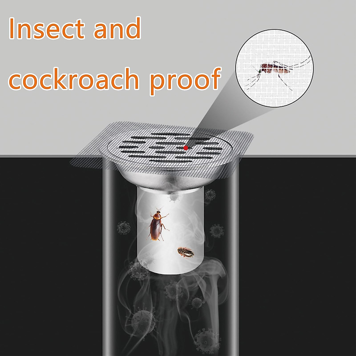 50Pack Disposable Shower Drain Hair Catcher 4" X 4" Drain Hair Catcher Mesh Stickers Shower Drain Mesh Stickers for Bathroom Accessories, Kitchen, Sink, Bathtub