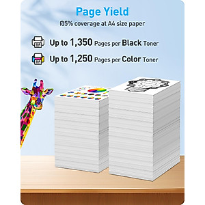 MasaiMara 206A 206X 206 W2110a Toner Cartridges (with Chip) Compatible for HP Color LaserJet Pro MFP M255dw M283fdw M255nw M282nw M283cdw M283fdn M283 Printer Ink (Black Cyan Yellow Magenta, 4 Pack)