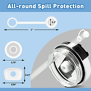 Pyard Upgraded 6Pcs Silicone Spill Proof Stopper Set, Accessories for Stanley Cup 1.0/H2.0 Tumbler 20oz/30oz/40oz, Straw Cover Cap for Stanley, Square Spill Stopper, Round Leak Stopper for Stanley