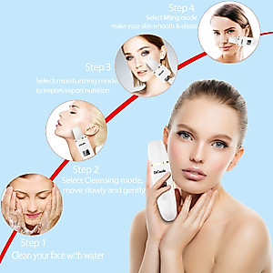 Skin Scrubber Facial Scrubber Blackhead Remover Cleaner Skin Spatula Skin Scraper (White&Gold)