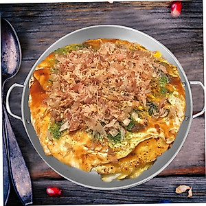 Mikinona 1pc Teppanyaki Bbq Grilling Pans Cookware Fry Pan Camping Pans Bbq Nonstick Grill Wok Household Pan Ready Fry Pan Outdoor Grill Steel Paella Pan Camping Frying Pan Silver Iron