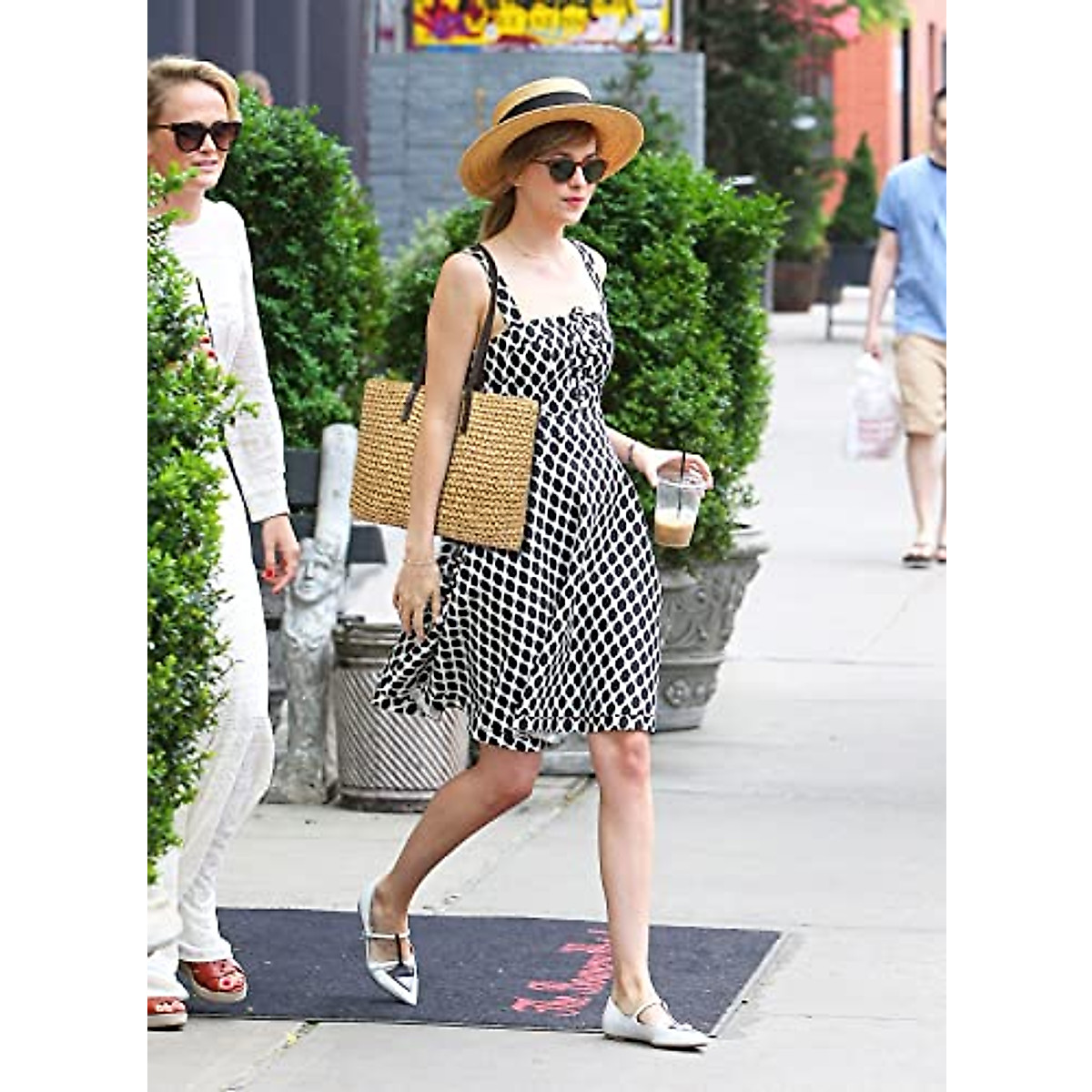 Woven Beach Bags for Women Large Straw Bags Woven Straw Tote Beach Bag With Zipper Summer Handmade Purse