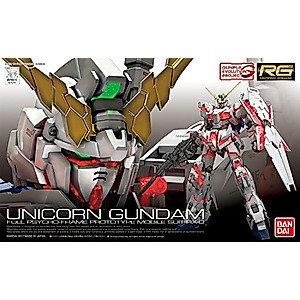 Bandai Hobby RG 1/144 Unicorn Gundam UC Model Kit Figure, Multi-Colored, 8" (BAN216741)