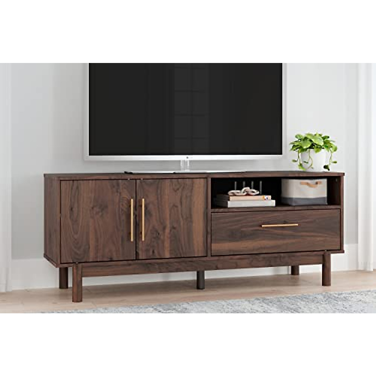 Signature Design by Ashley Calverson Rustic Medium TV Stand Fits TVs up to 63", Brown