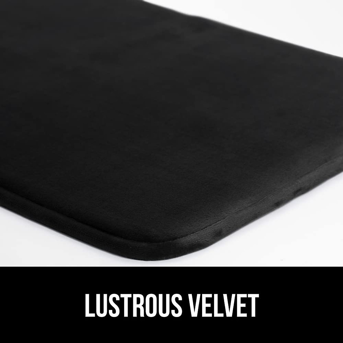 Gorilla Grip Thick Memory Foam Bath Rugs, Soft Absorbent Velvet Bathroom Mats, Durable Dots on Underside, Machine Washable Bathmat, Carpet Rug Room Decor for Shower Floor, 24x17 Mat, Black