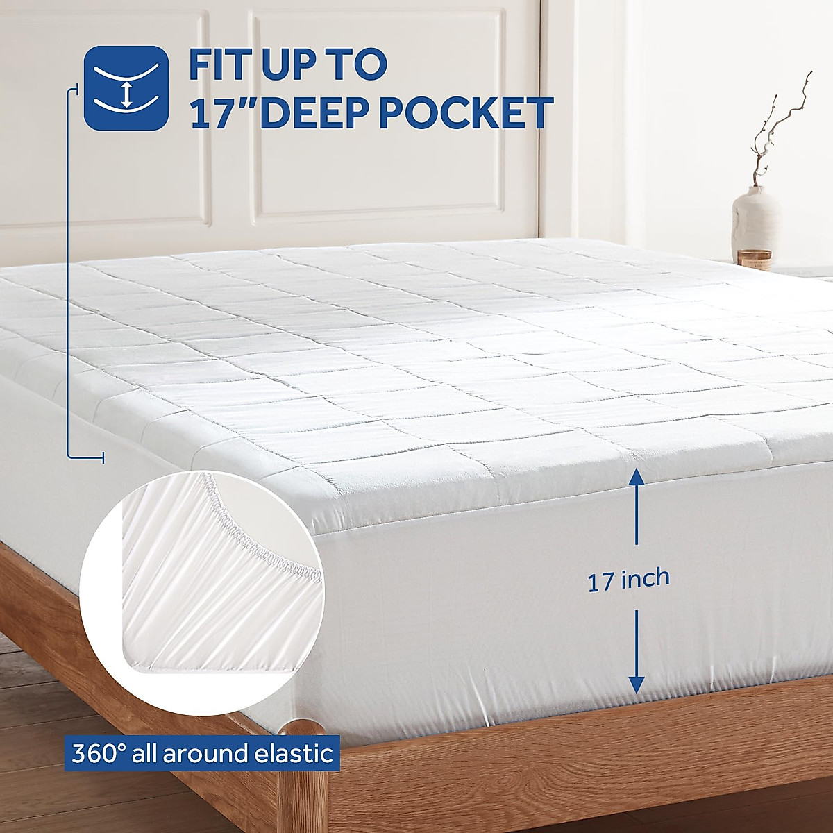 Sealy Electric Mattress Pad Queen Size, 10 Heating Settings Heated Mattress Pad, Bed Warmer with Dual Controller & Auto Off 1-12 Hours, Fit Up to 17 Inch, Machine Washable, 60"x80"