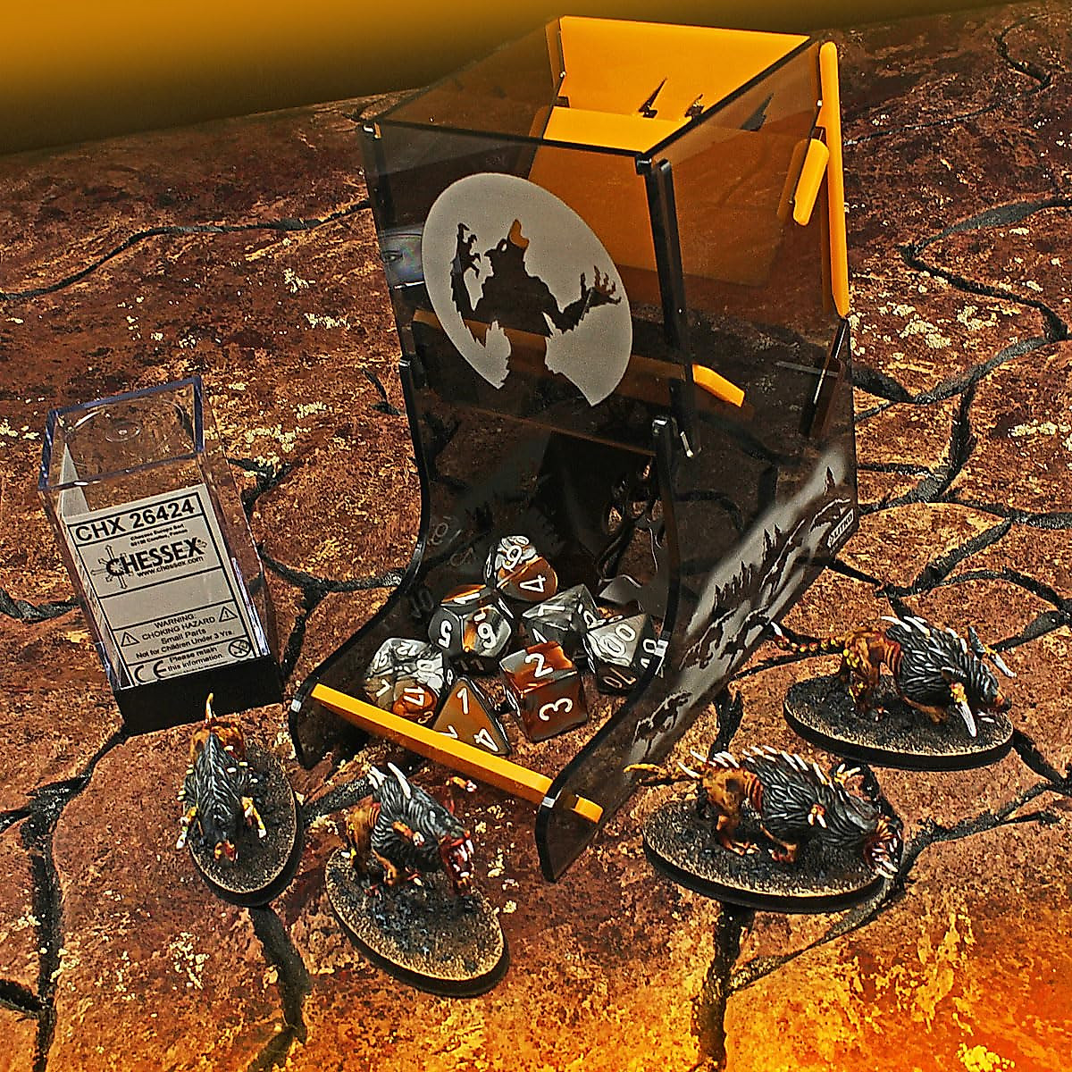 LITKO Horror Themed Dice Tower | Dice Roller | Dice Tumbler | Dice Boot | TTRPG | Board Games (Werewolf)