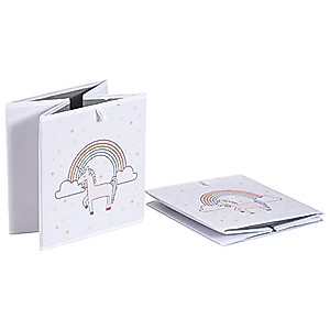 Amazon Basics Kids Collapsible Fabric Storage Cube Organizer Bins, Pack of 6, Unicorns & Rainbows, 13x15x13"