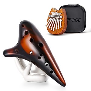 MIFOGE Mini Kalimba Thumb Piano 8Keys & MIFOGE Ocarina 12 Hole Tones Alto C