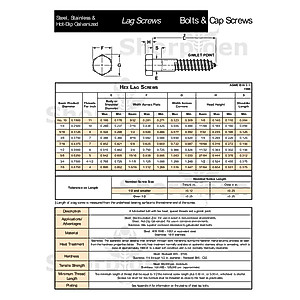 Shorpioen 25-Pack 3/8 x 3 1/2 Hex Lag Screw 18-8 Stainless Steel BC-3756L188