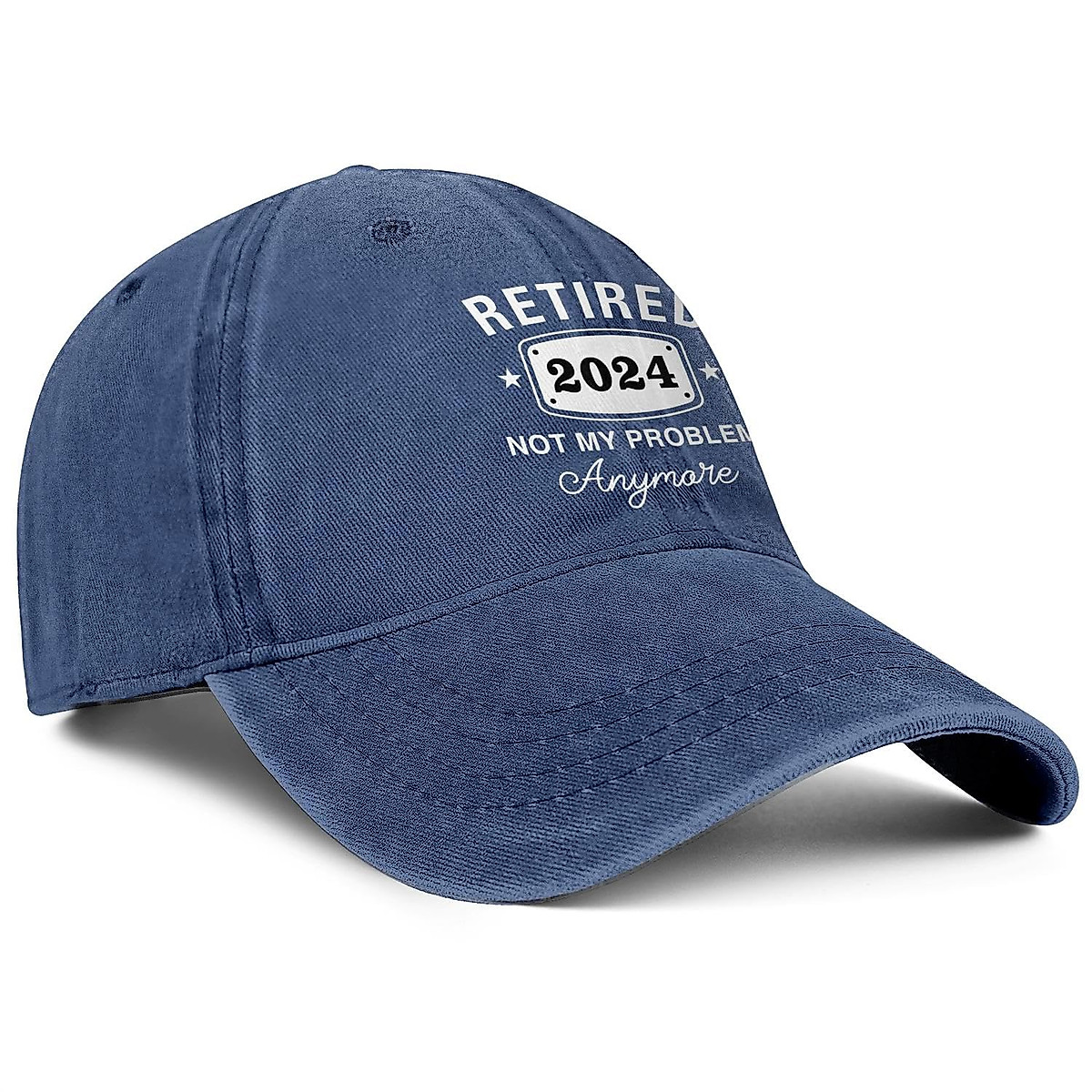Retirement Gifts for Men Women Hat Retired 2024 Not My Problem Anymore Baseball Cap Blue