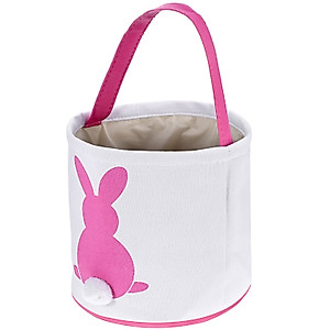 Frienda Easter Bunny Basket Gift Bags Rabbit Handbag Toys Bucket Egg Totes for Easter Hunt Party Favor Birthday Baby Shower DIY Use