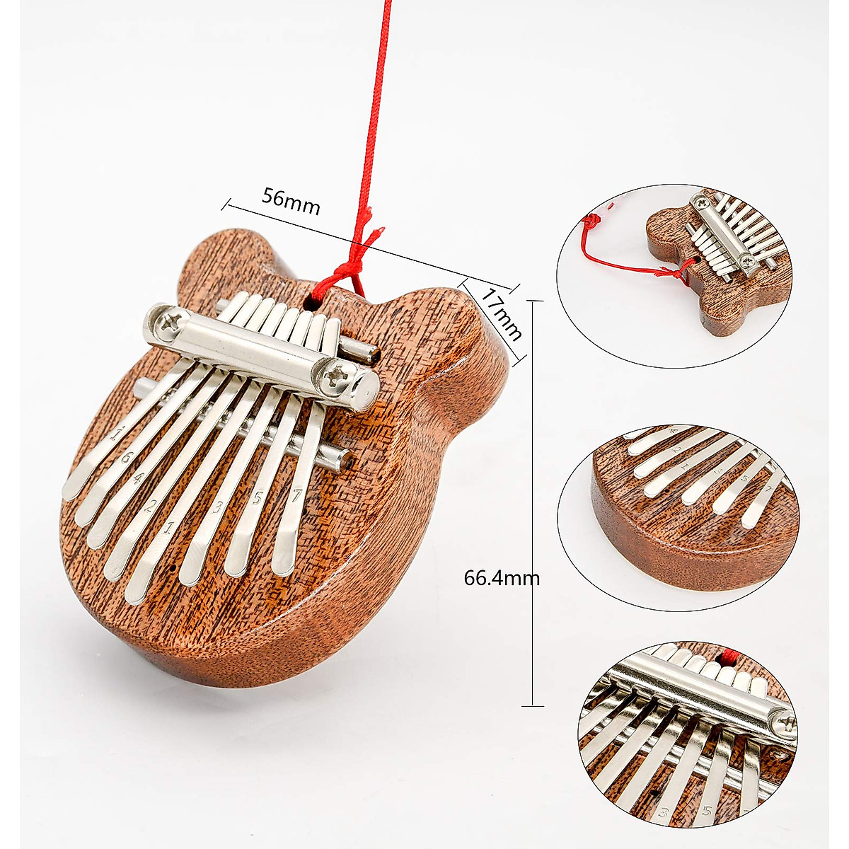 8 Key Mini Kalimba Thumb Piano, Portable Mbira Finger Piano Best Gift for Kids, Birthday, Christmas, Beginner, Party
