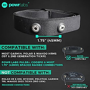 Heart Rate Monitor Replacement Strap, Heart Rate Monitor Chest Strap Replacement Band Compatible with Wahoo Tickr Polar H7 Garmin HRM Coospo - Heart Rate Monitor Strap Replacement (Powr Labs, M-XXL)