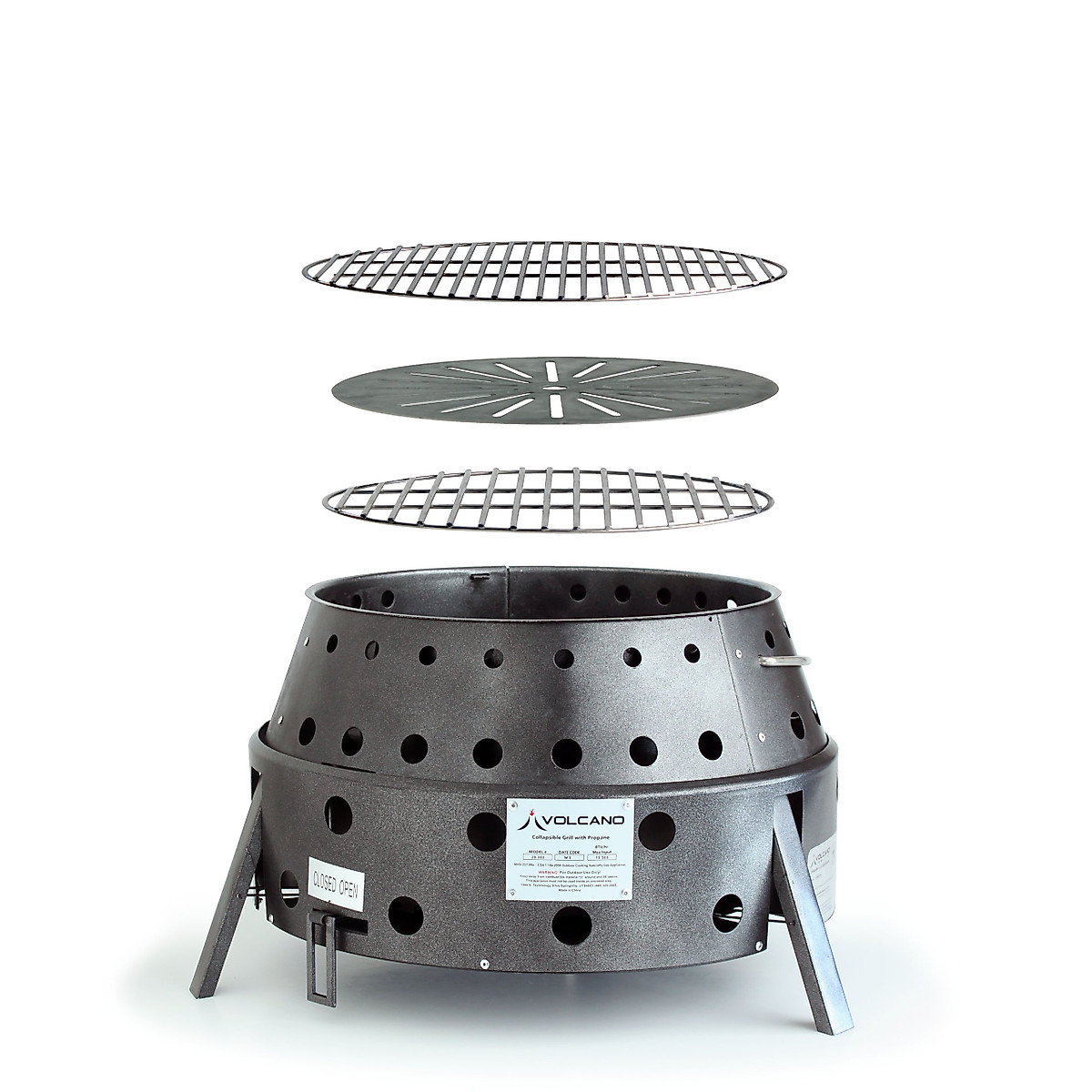 Volcano Grills 20-200 2 Fuel Charcoal & Wood Collapsible Stove Volcano 2 Grill, Charcoal