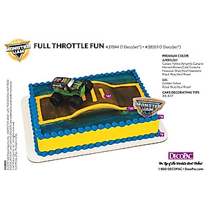 DecoSet Monster Jam Full Throttle Fun Cake Topper, 2-Piece Toppers Set with Keepsake Truck and DecoPic