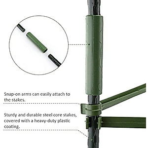 BEAUTYFLOWER Tomato Cages ,3 Packs Plants Support Stakes 4 Feet High Adjustable Assembled Vertical Climbing Plants, Garden Vegetable Trellis.