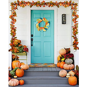 2 Pack Fall Garland Maple Leaf, 6.5Ft/Piece Hanging Vine Garland Artificial Autumn Foliage Garland Thanksgiving Decor for Home Wedding Fireplace Party
