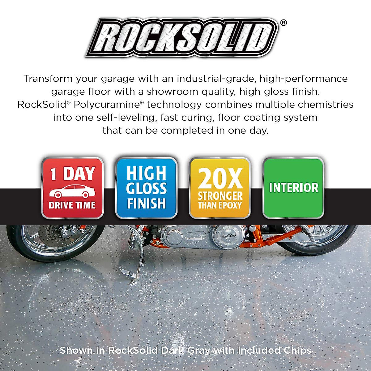 Rust-Oleum 60007 Rocksolid Polycuramine Garage Floor Coating, Tan, 1 Car Kit